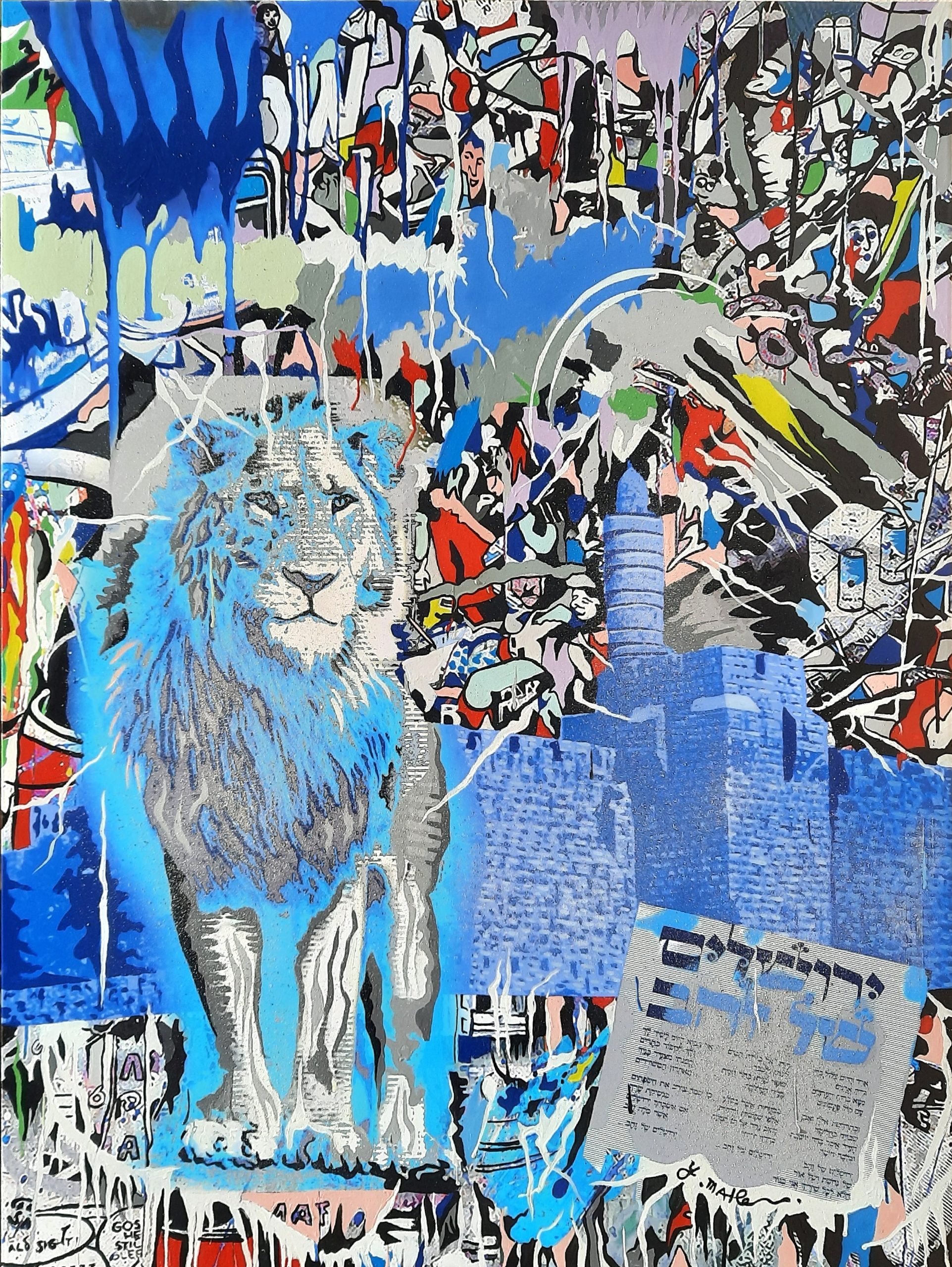 Jerusalem Lion Of Judah -Street Art - Art Time Gallery